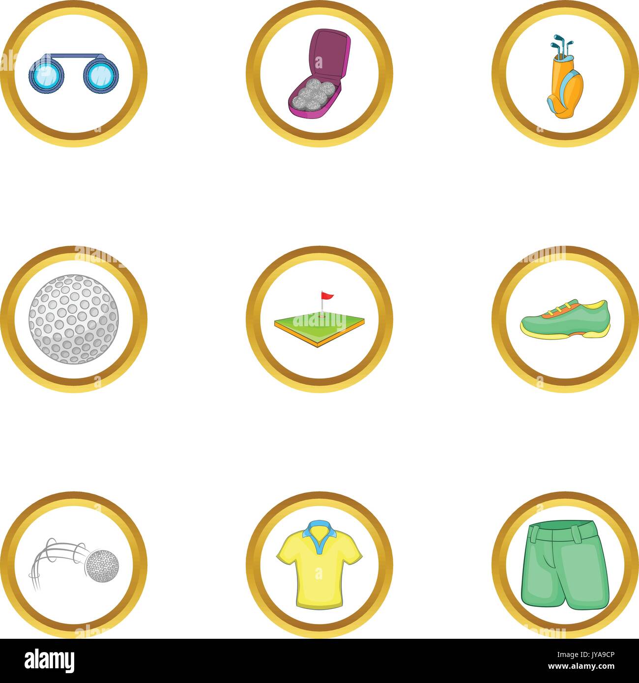 Golf equipment icons set, cartoon style Stock Vector Image & Art - Alamy