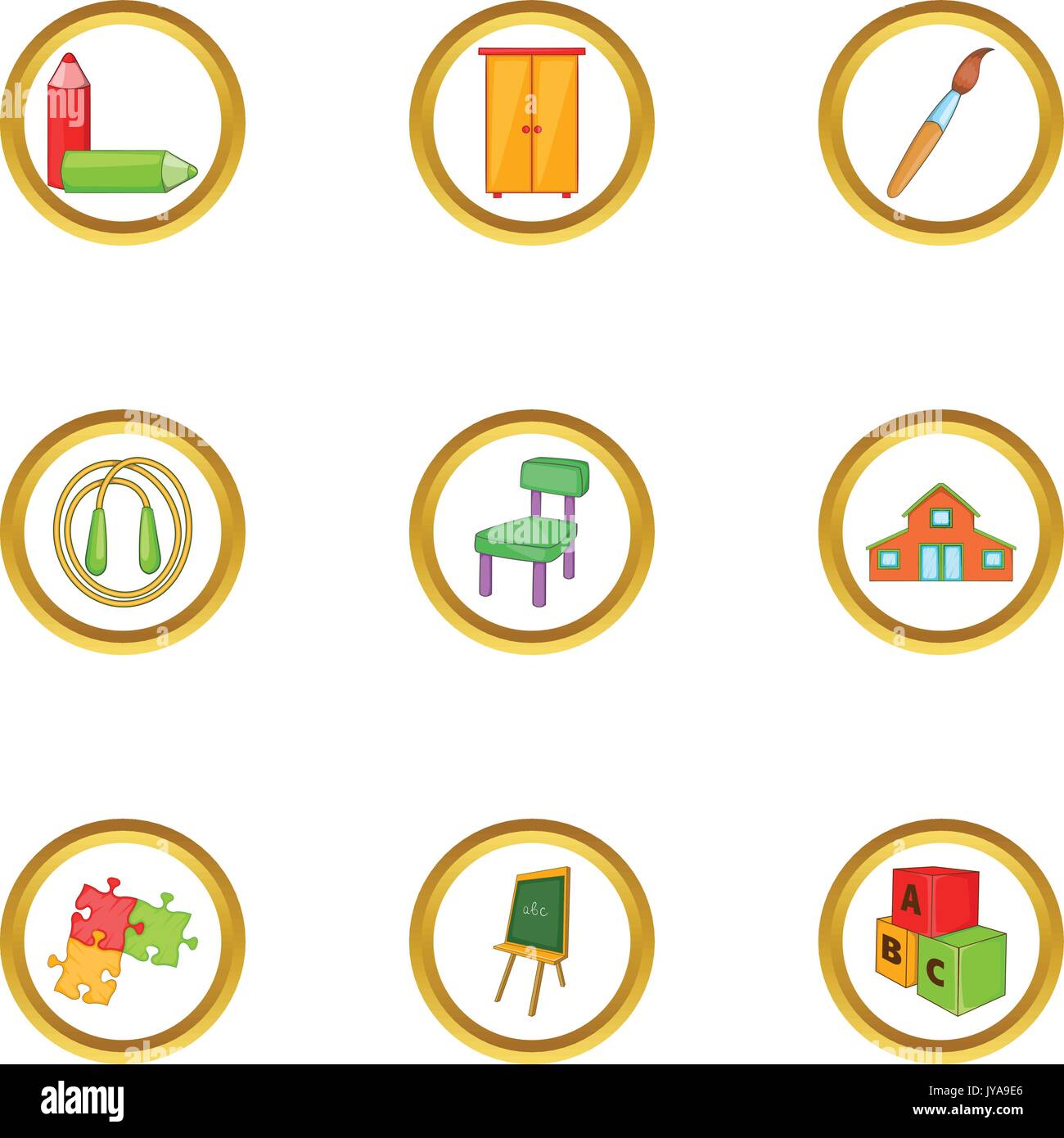 Kid icons set, cartoon style Stock Vector Image & Art - Alamy