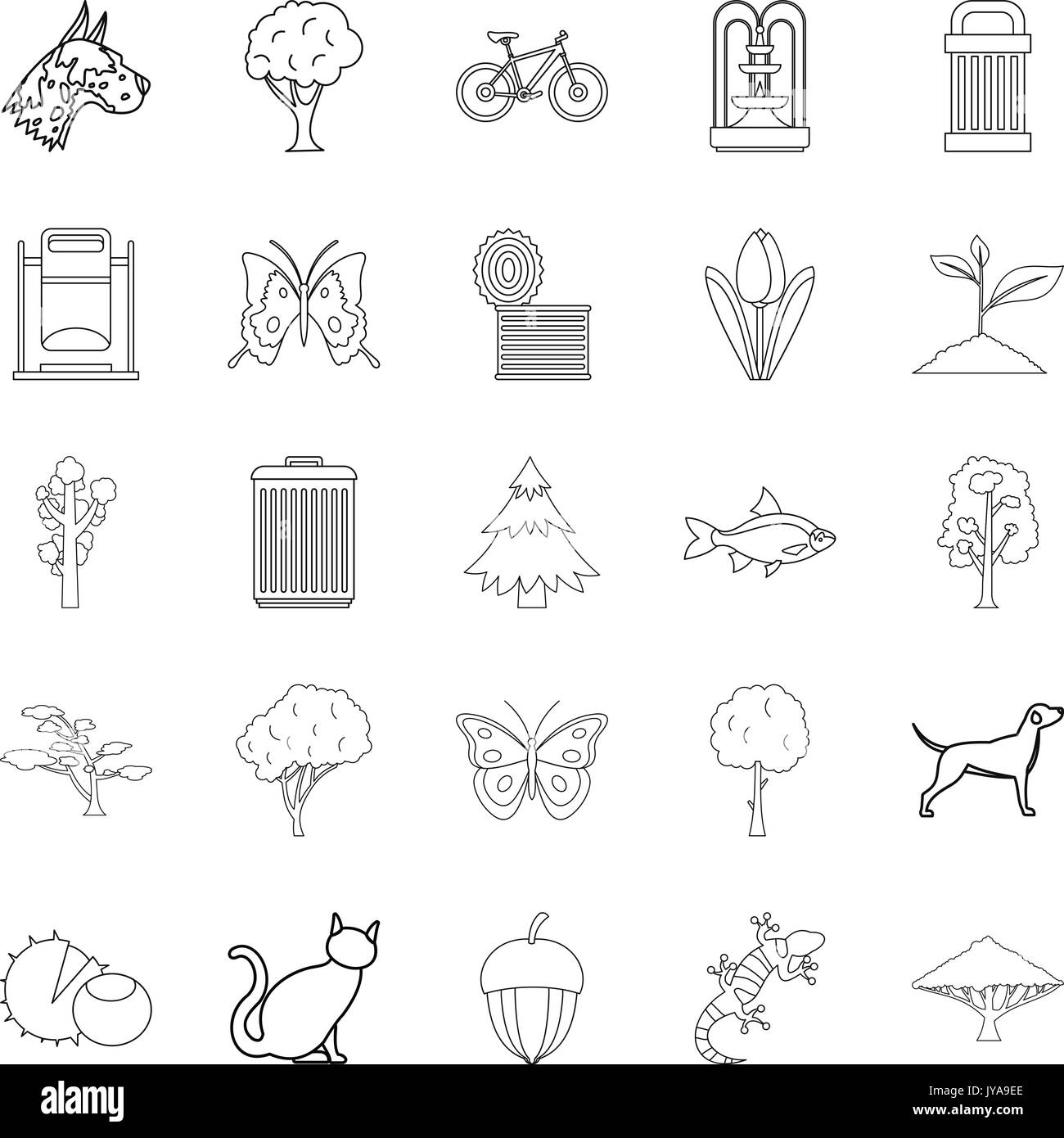 Fresh air icons set, outline style Stock Vector Image & Art - Alamy