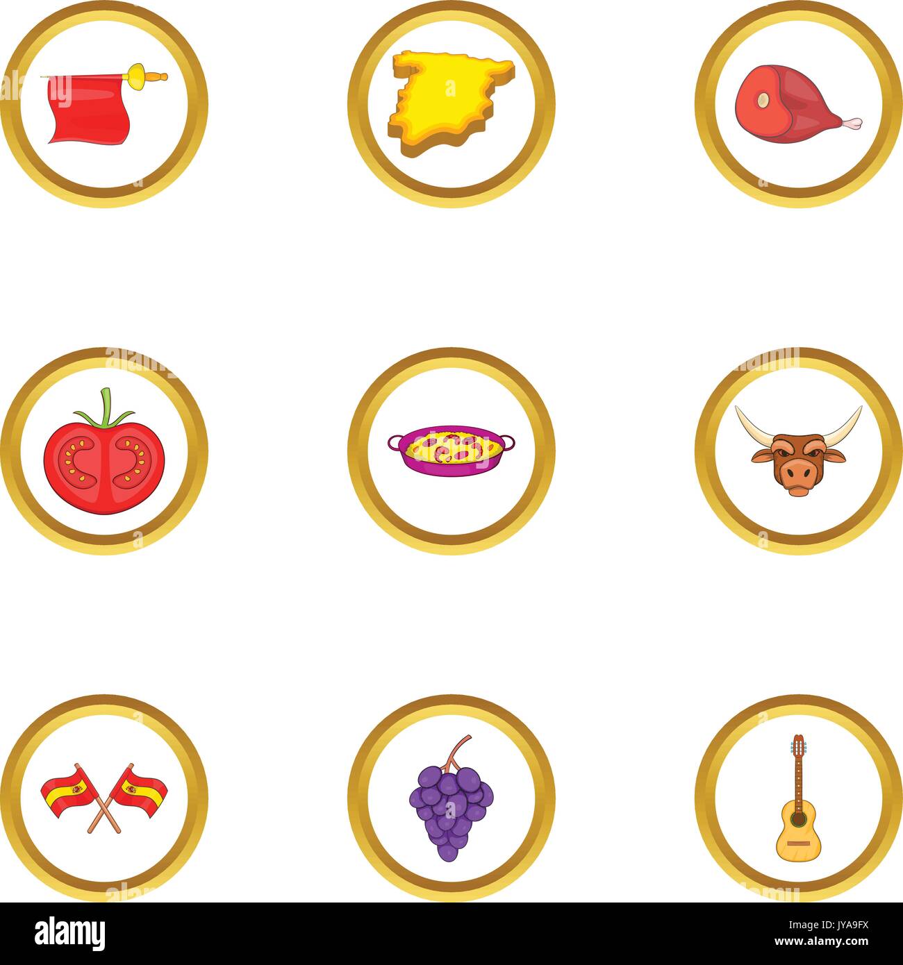 Spanish culture icons set, cartoon style Stock Vector Image & Art - Alamy