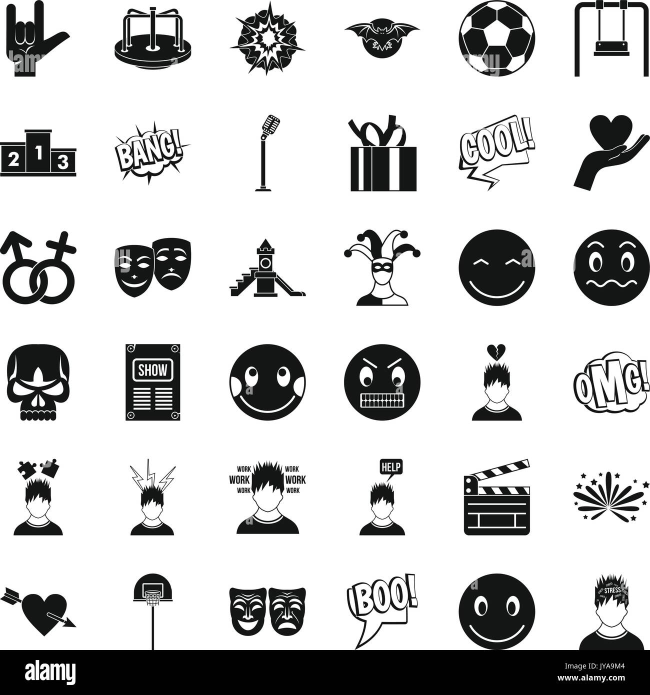 Face emotion icons set, simple style Stock Vector Image & Art - Alamy