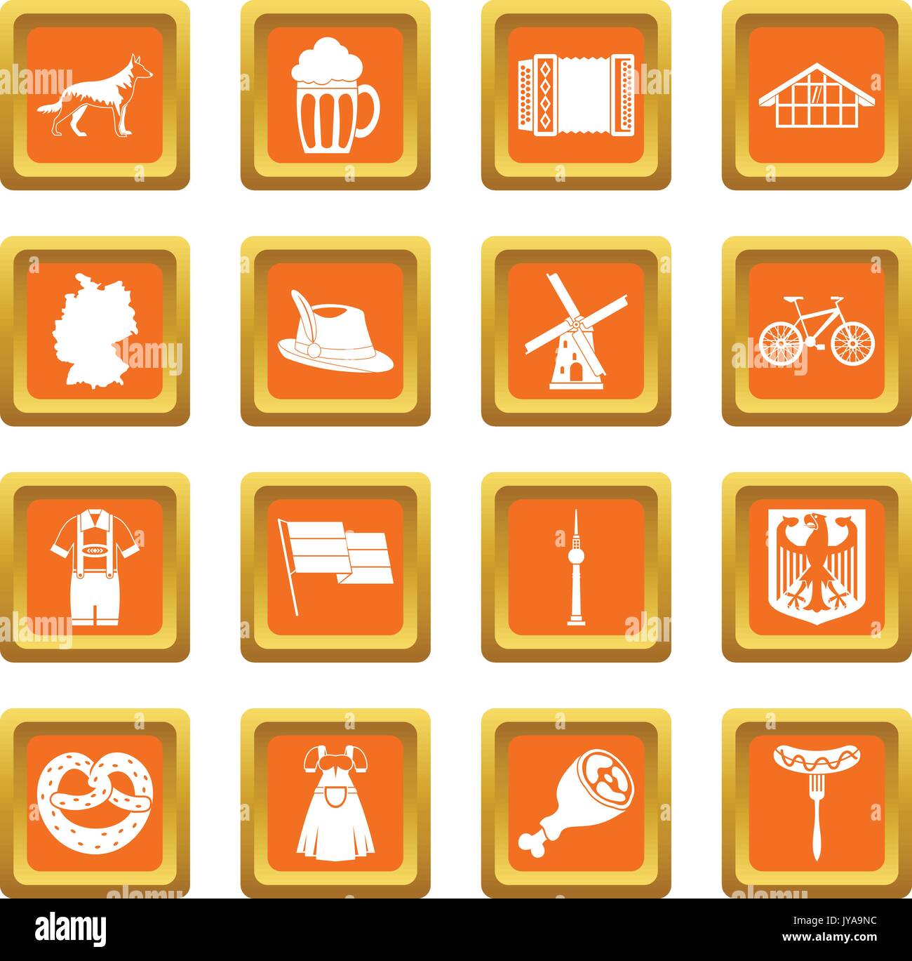 Germany icons set orange Stock Vector Image & Art - Alamy