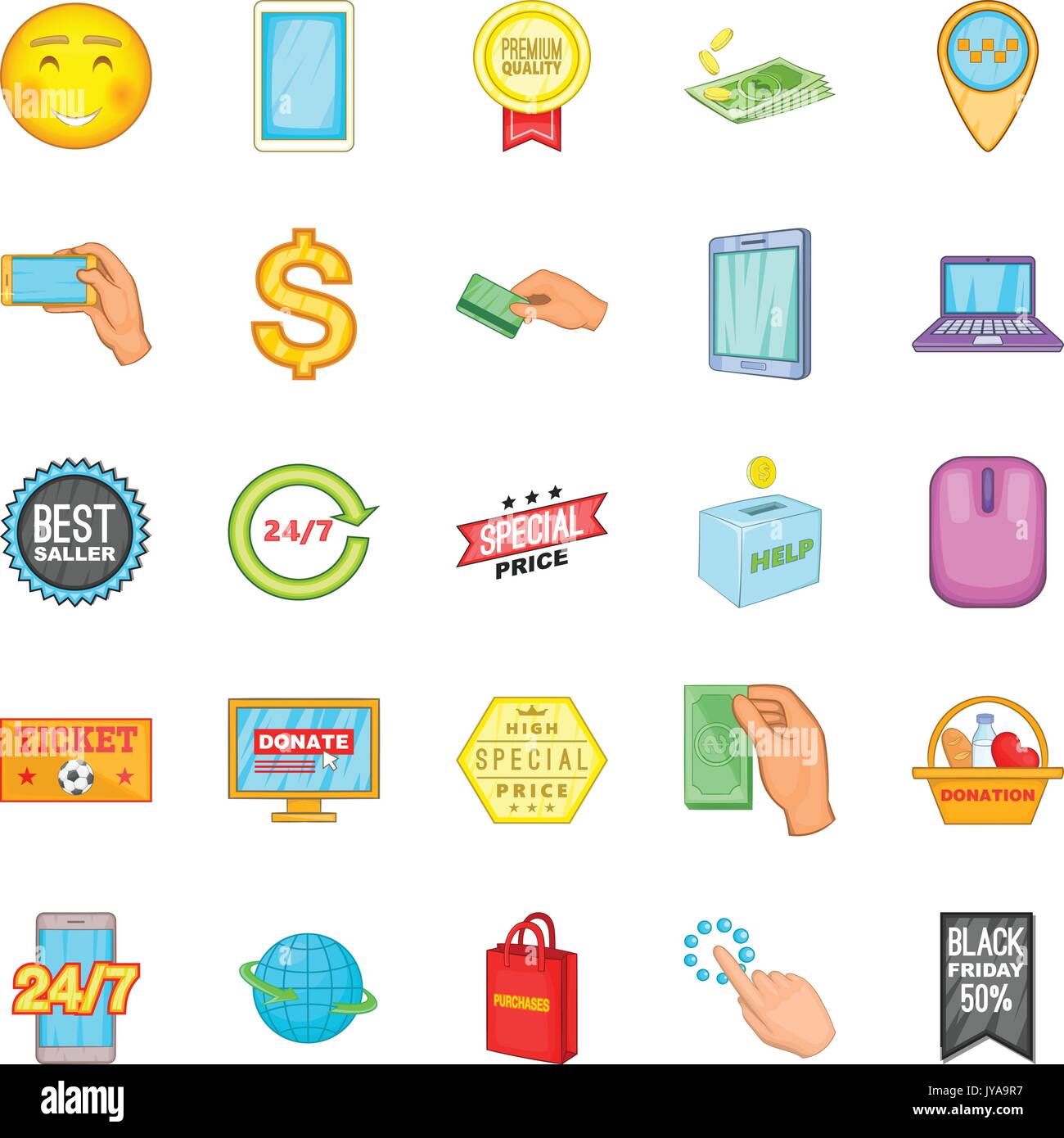 E-commerce icons set, cartoon style Stock Vector Image & Art - Alamy