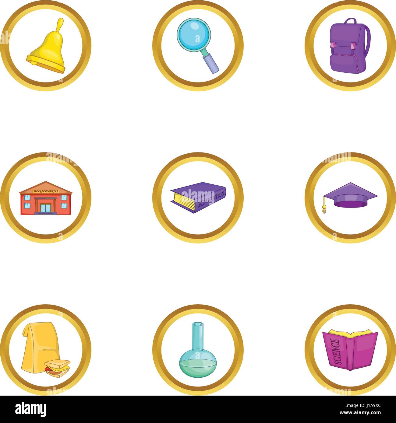 Education icons set, cartoon style Stock Vector Image & Art - Alamy