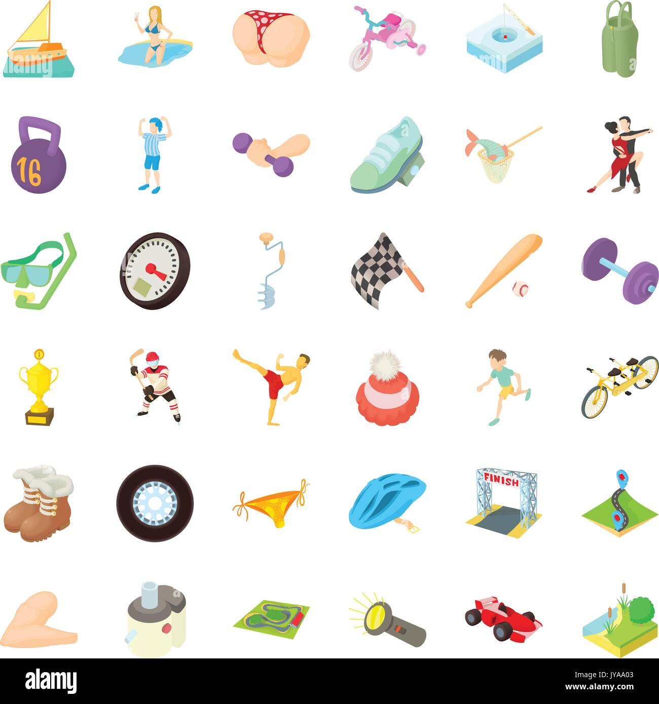 Activity woman icons set, cartoon style Stock Vector Image & Art - Alamy