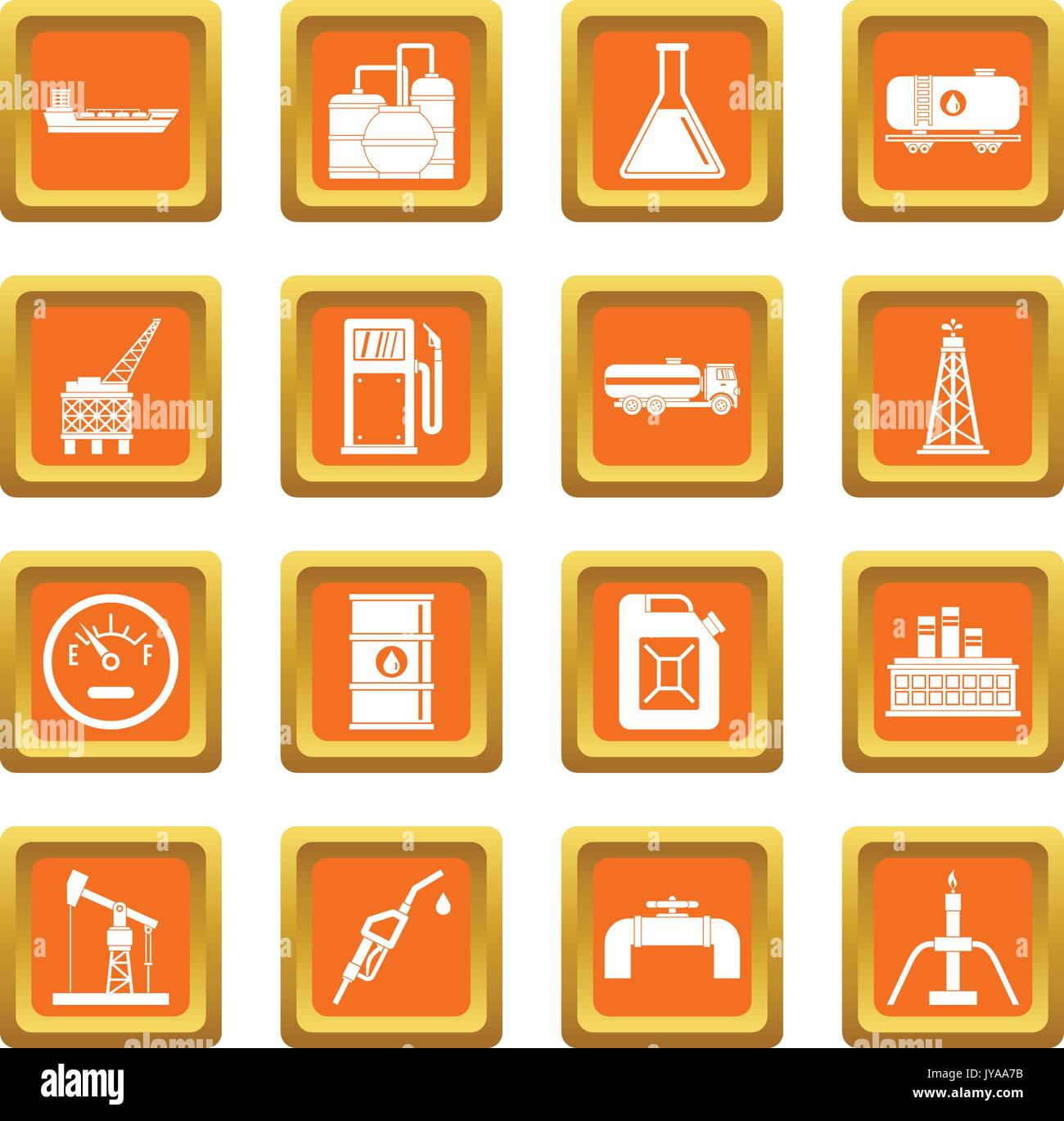 Nature items icons set orange Stock Vector Image & Art - Alamy