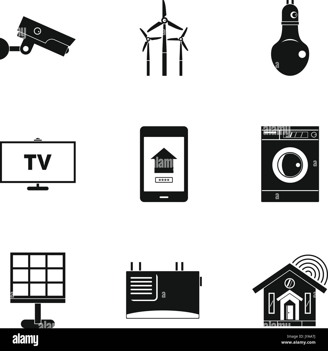 Smart home system icon set, simple style Stock Vector Image & Art - Alamy
