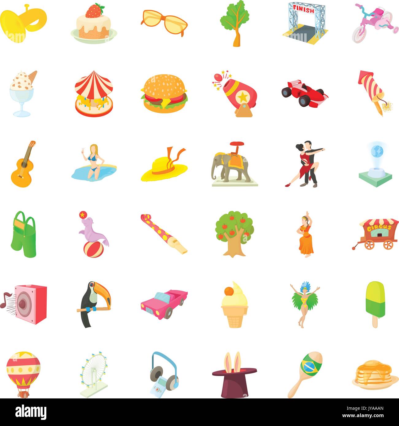 Fun amusement icons set, cartoon style Stock Vector Image & Art - Alamy