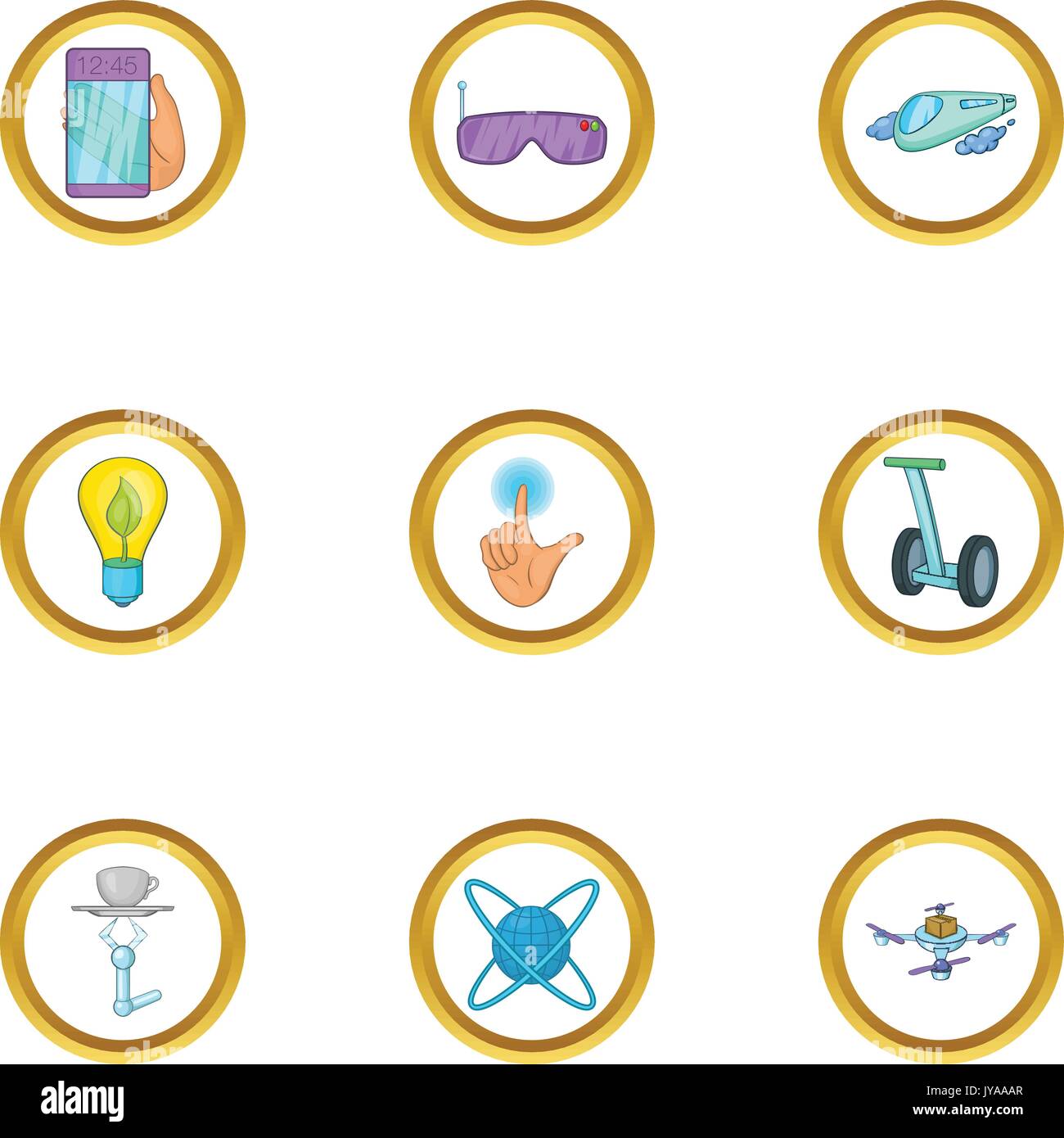 Future gadget icon set, cartoon style Stock Vector Image & Art - Alamy
