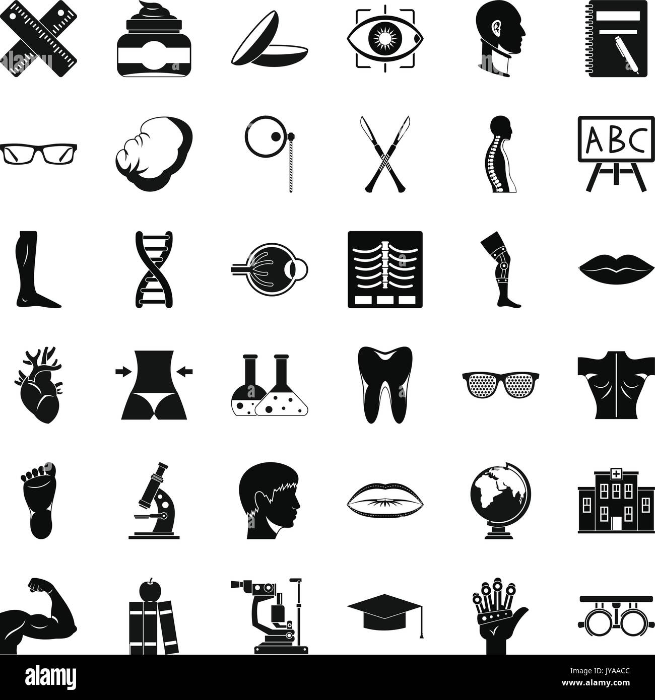 Anatomy in medicine icons set, simple style Stock Vector Image & Art ...