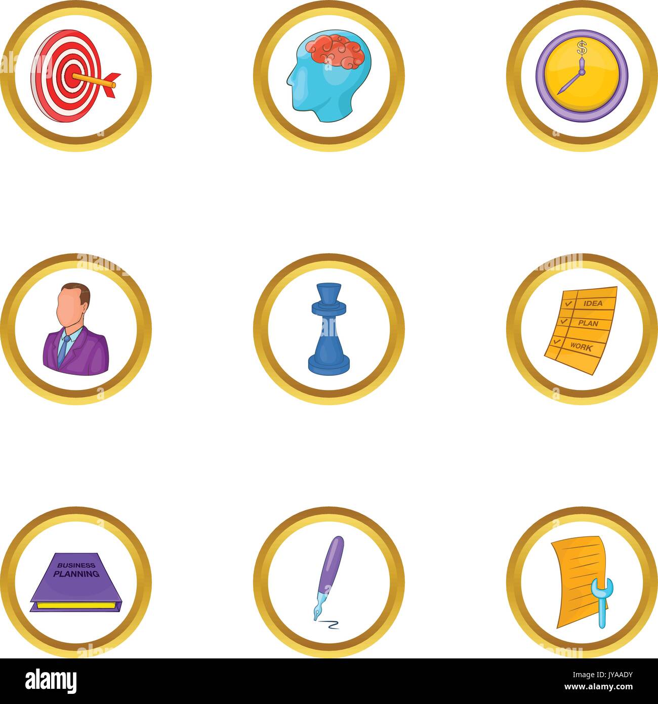 Business project icon set, cartoon style Stock Vector Image & Art - Alamy