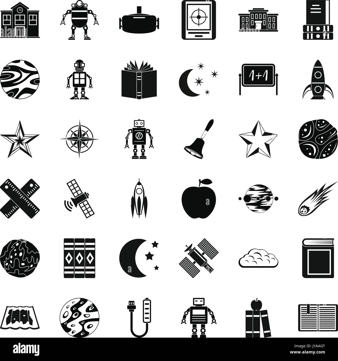 Astronomy robot icons set, simple style Stock Vector Image & Art - Alamy