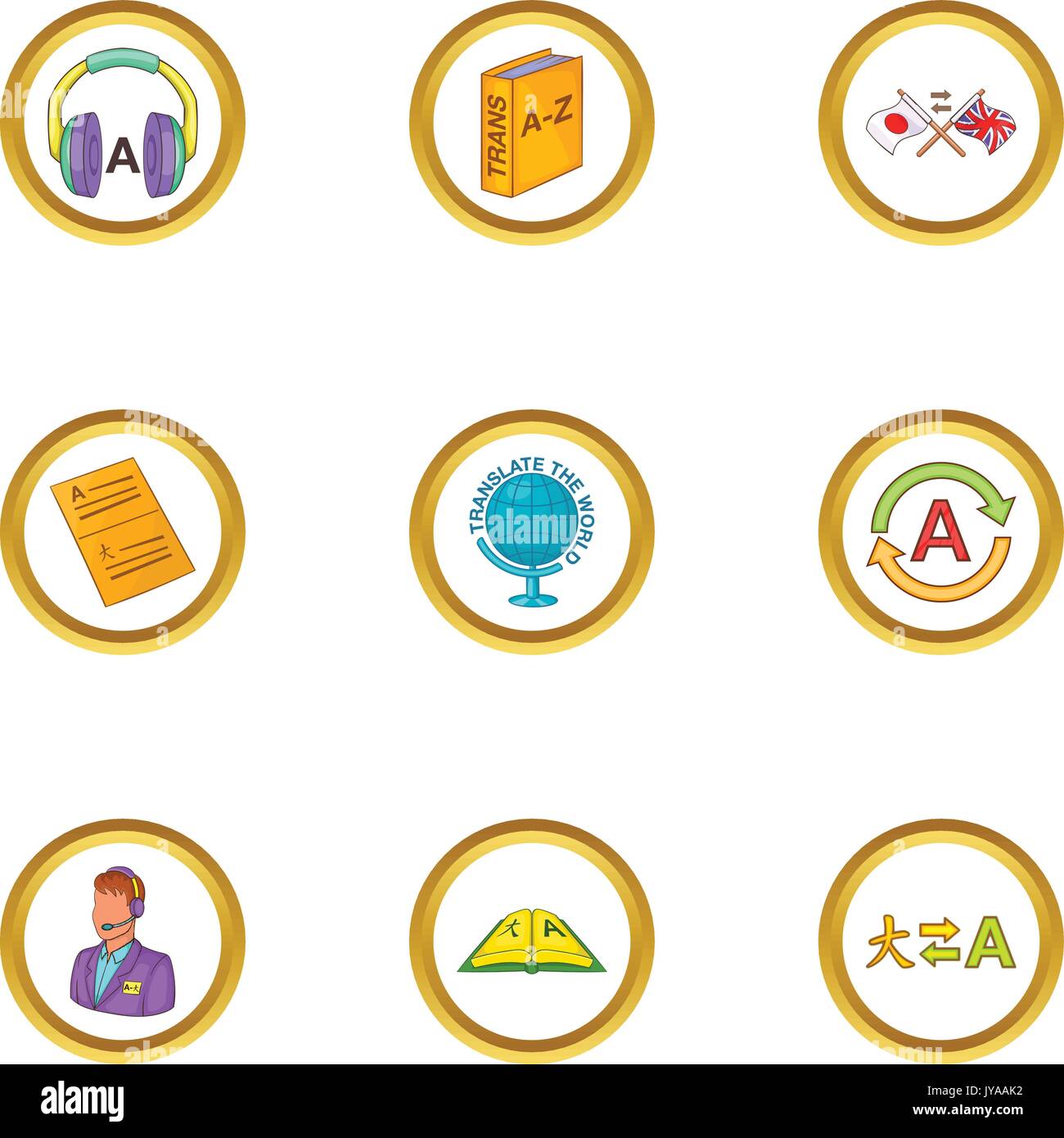 Language icons set, cartoon style Stock Vector Image & Art - Alamy