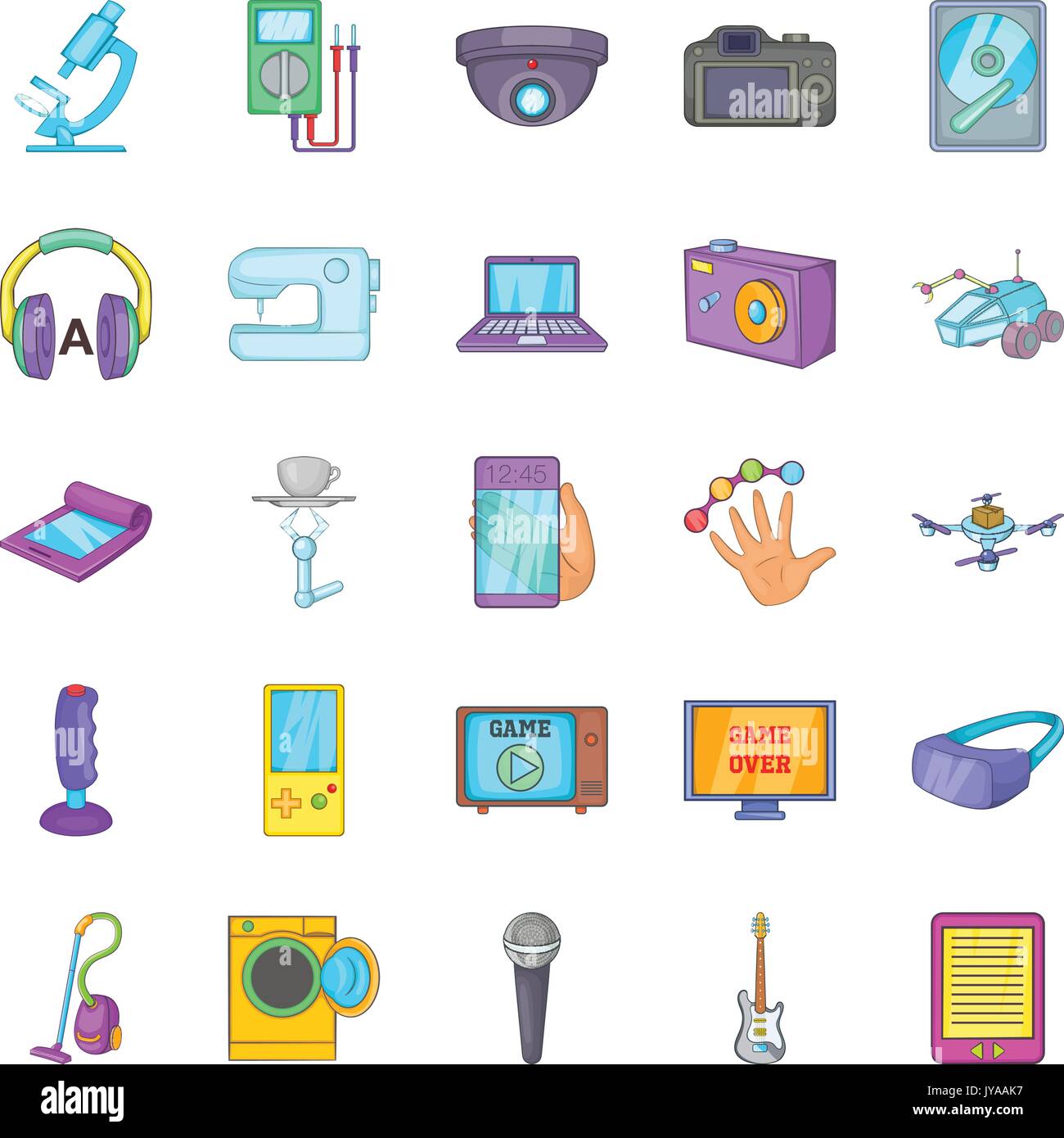 Electronic device icons set, cartoon style Stock Vector Image & Art - Alamy