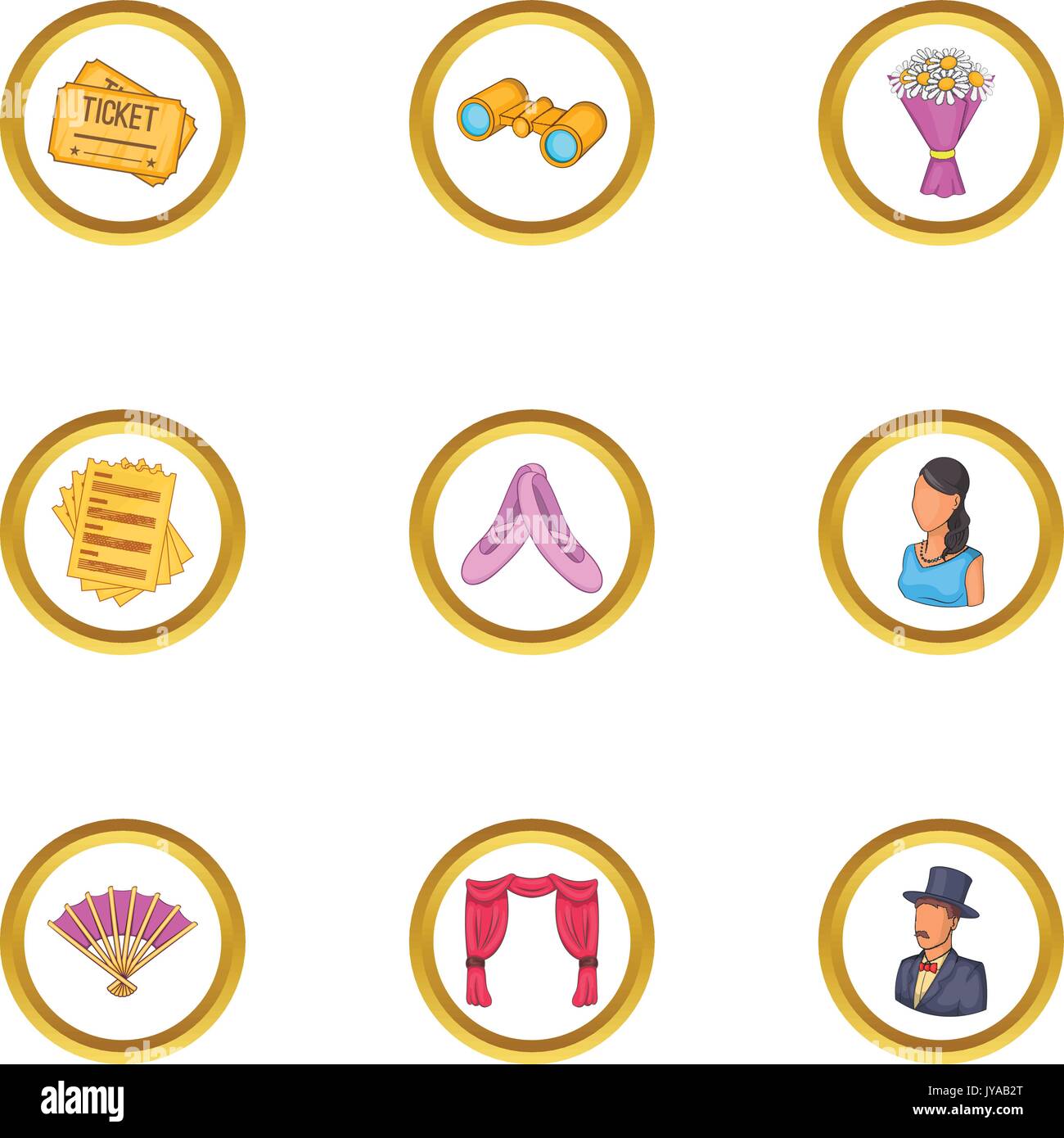 Show icons set, cartoon style Stock Vector Image & Art - Alamy