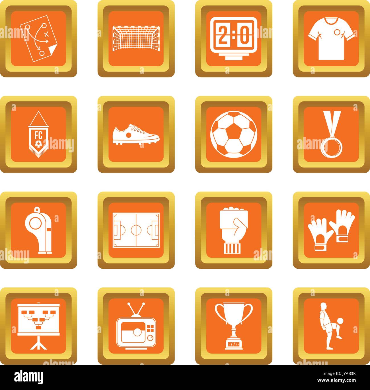 Orange tv with soccer ball Stock Vector Images - Alamy