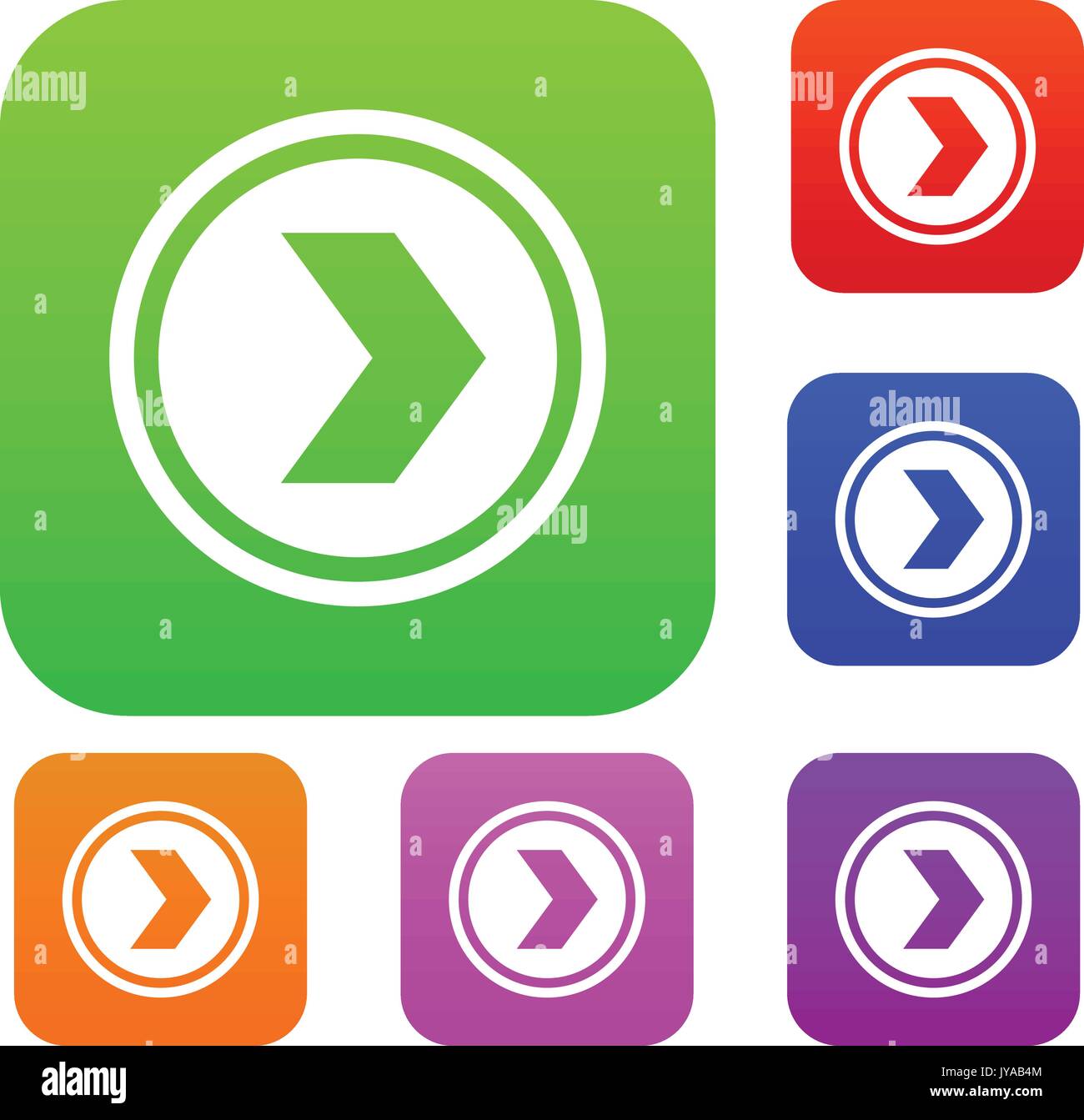 Arrow to right in circle set collection Stock Vector Image & Art - Alamy