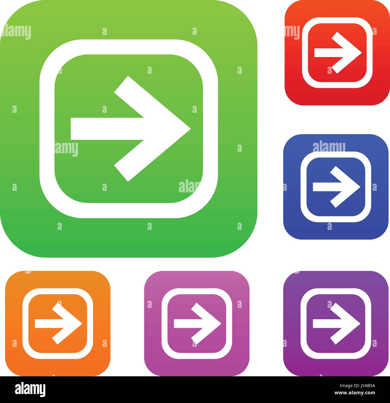 Arrow in square set collection Stock Vector Image & Art - Alamy