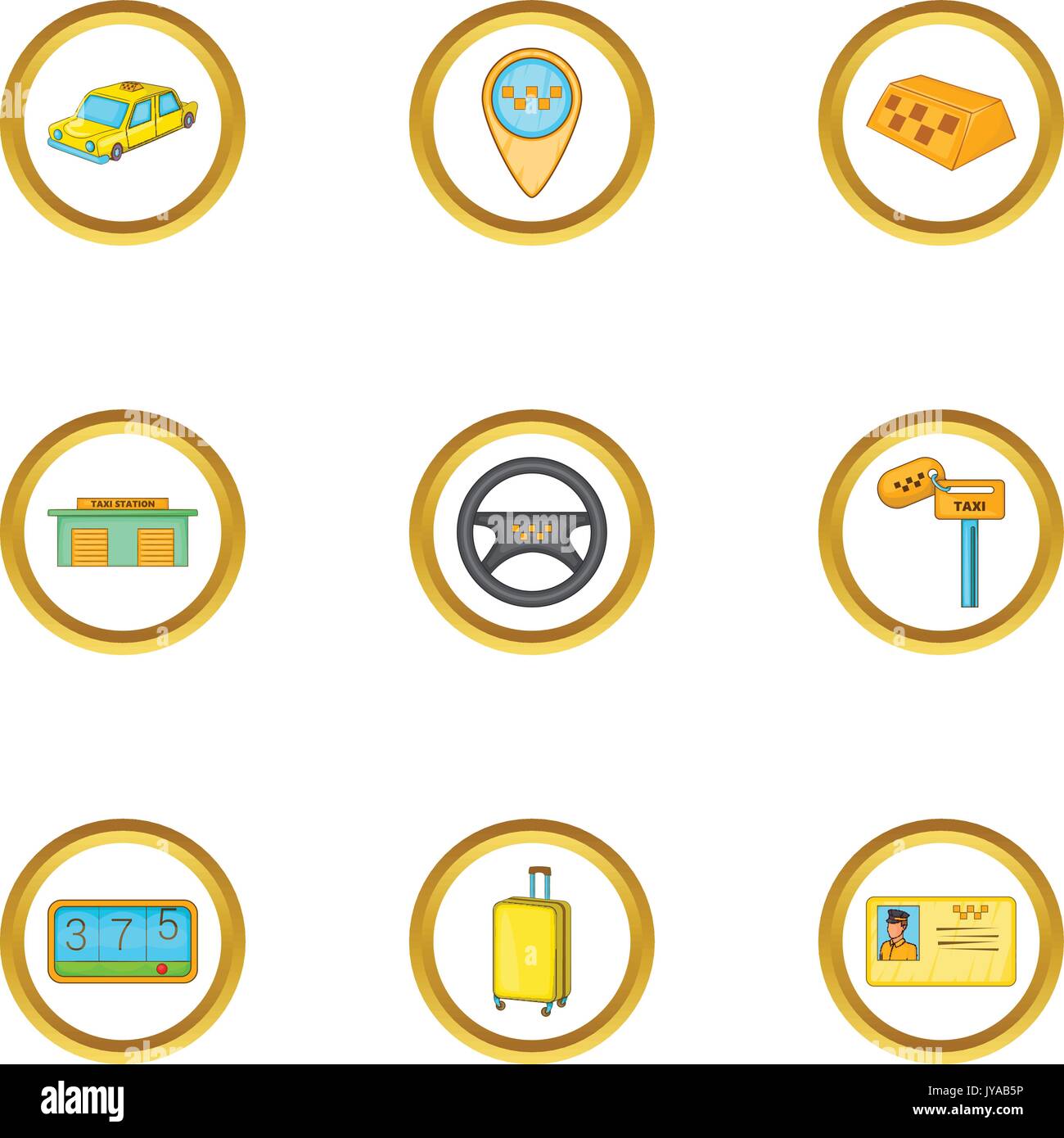 Taxi cab icons set, cartoon style Stock Vector Image & Art - Alamy