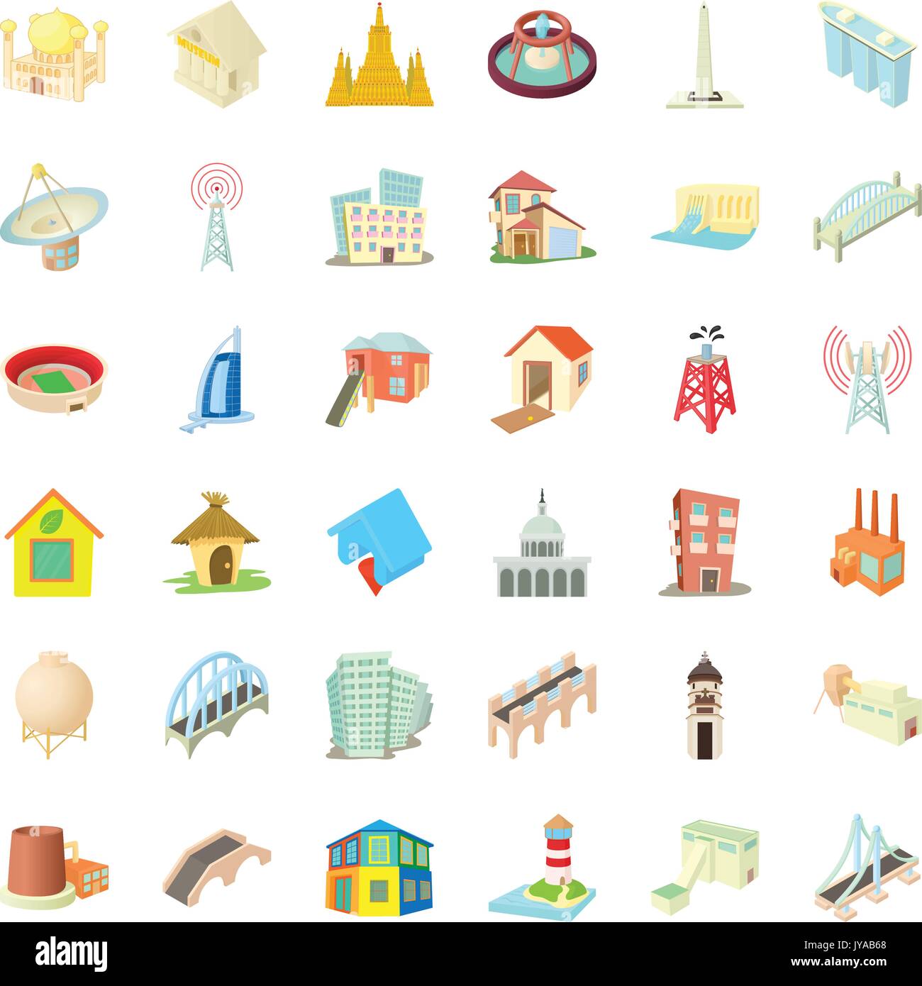 Tall building icons set, cartoon style Stock Vector Image & Art - Alamy