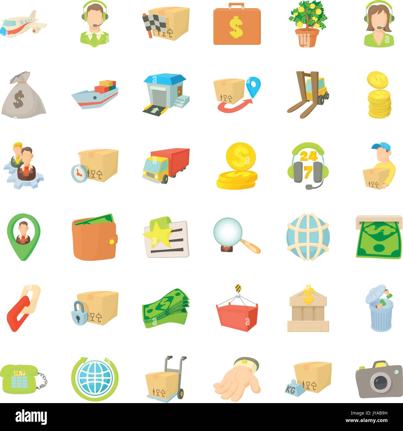Business presentation icons set, cartoon style Stock Vector Image & Art ...