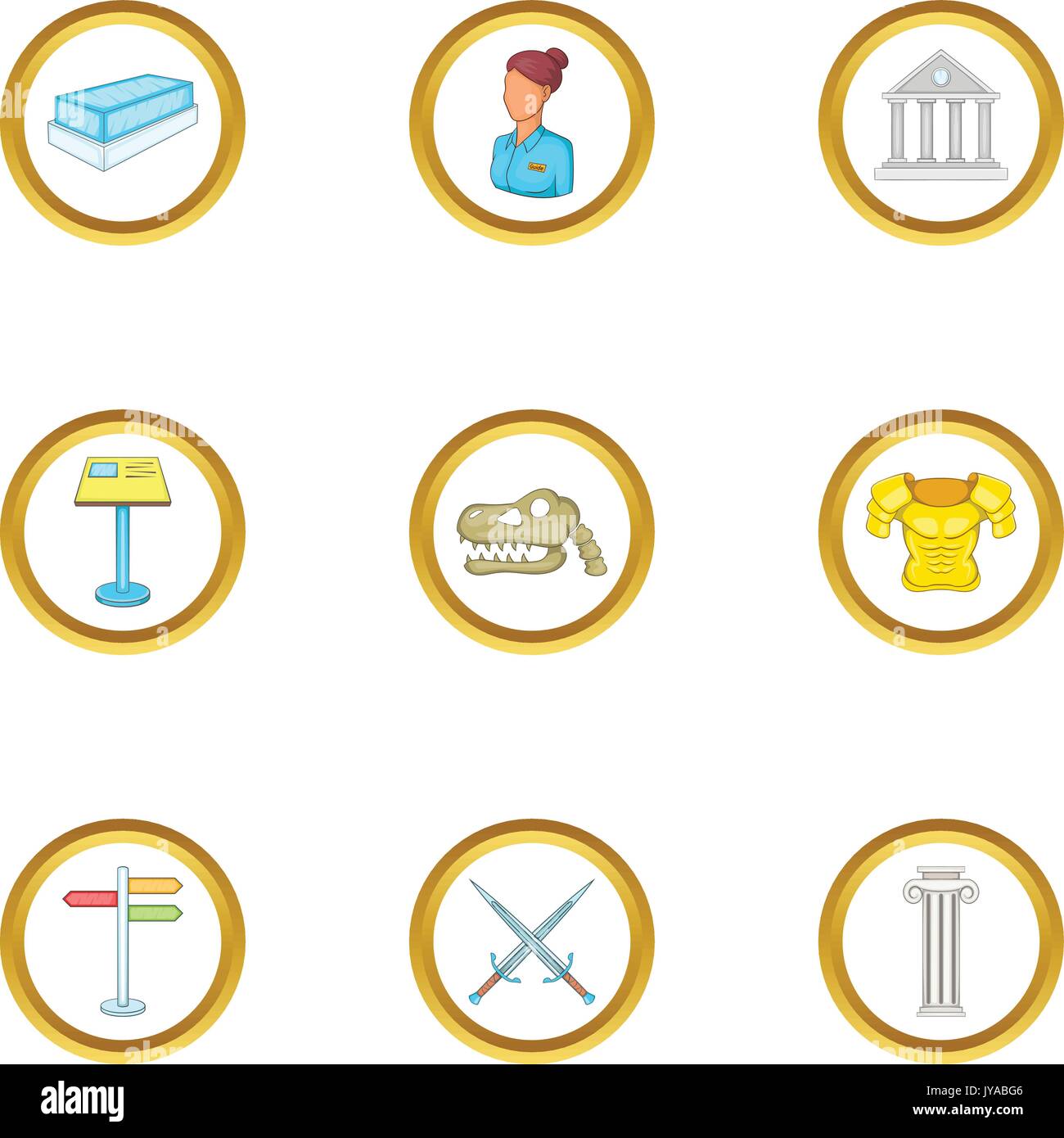 Gallery icons set, cartoon style Stock Vector Image & Art - Alamy