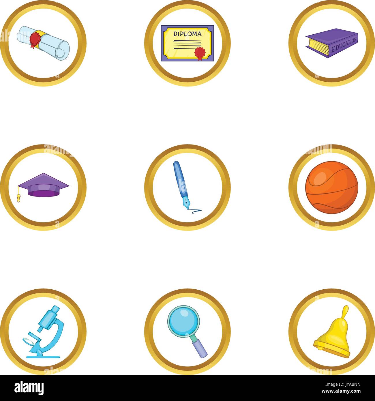 Diploma icons set, cartoon style Stock Vector Image & Art - Alamy