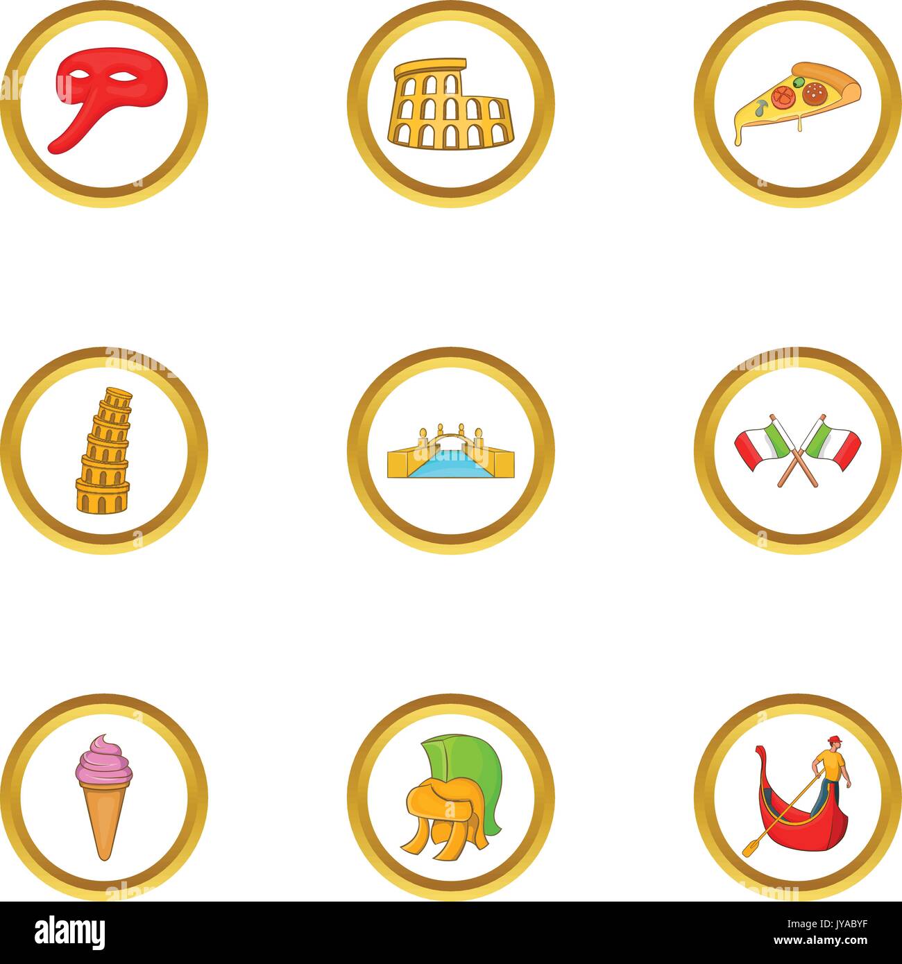 Tourism in Italy icon set, cartoon style Stock Vector Image & Art - Alamy
