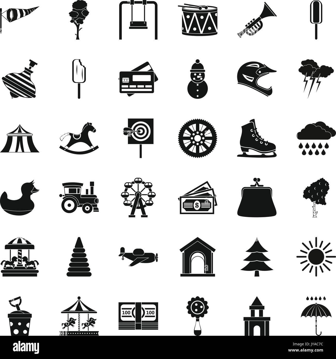 Children carousel icons set, simple style Stock Vector Image & Art - Alamy