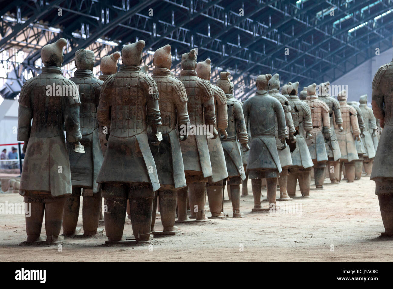 Rear view of the famous Terracotta warriors at Xi'an, China Stock Photo ...