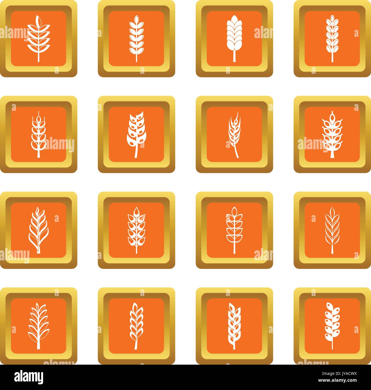 Ear corn icons set orange Stock Vector Image & Art - Alamy