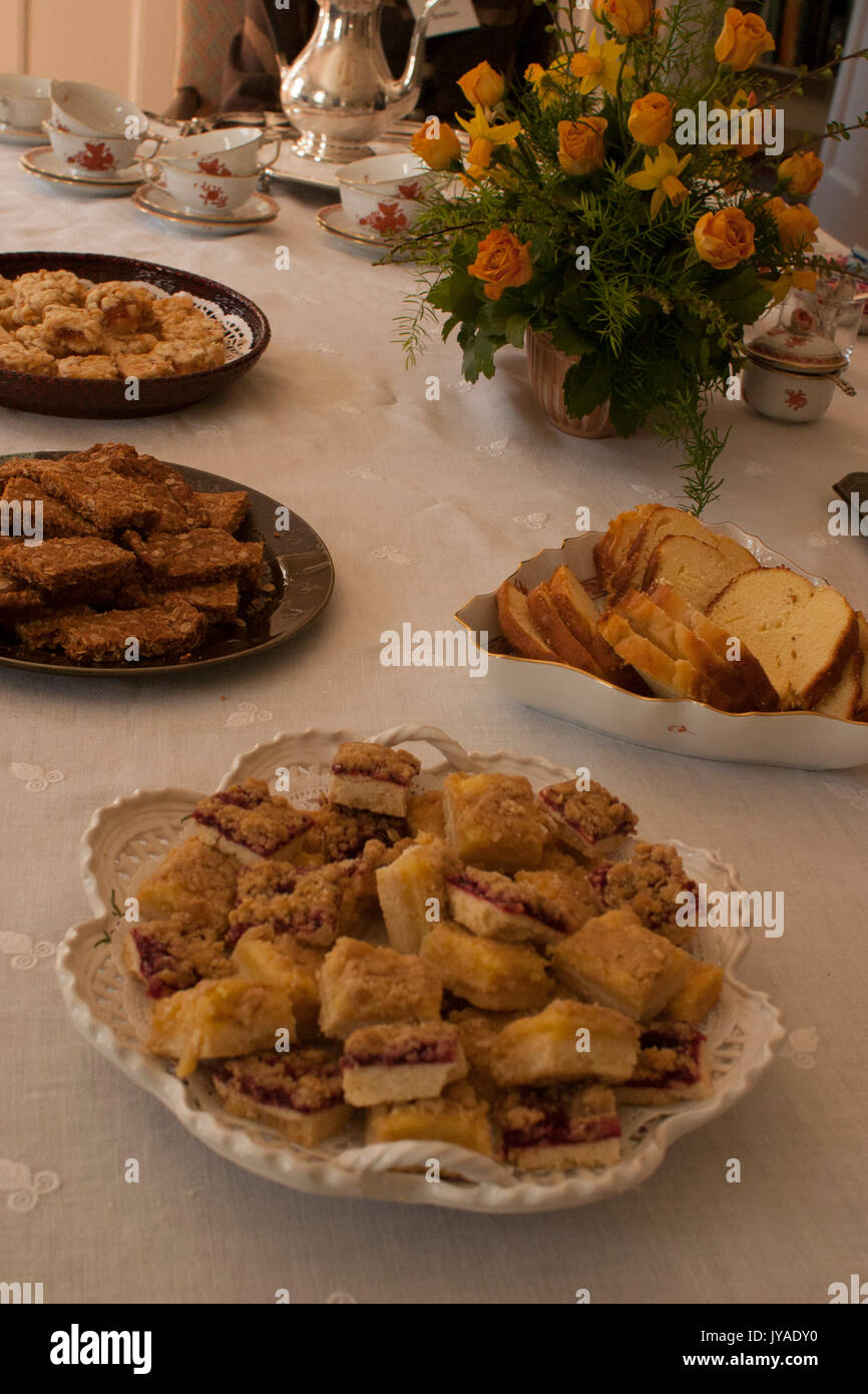 Platesfull of homemade cookies are set out for an afternoon tea Stock ...