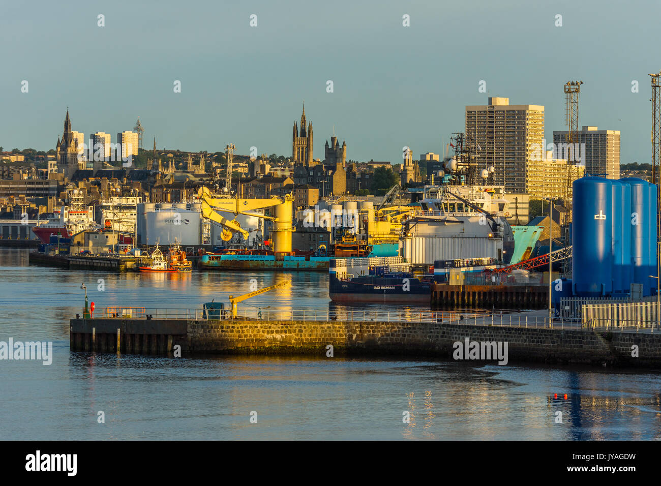 Aberdeen harbour, Scotland, United Kingdom, 16th August 2017. Aberdeen ...
