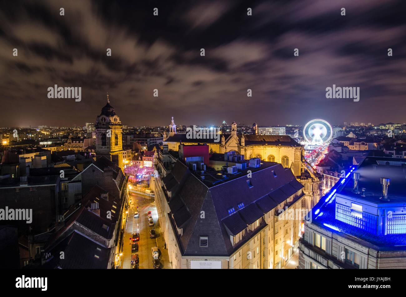 View of Brussels by night Stock Photo - Alamy
