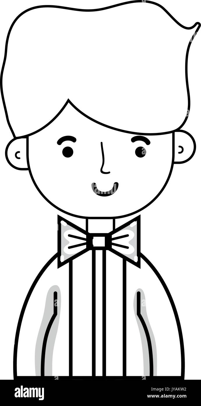 line nice boy with elegant suit and hairstyle design Stock Vector Image ...