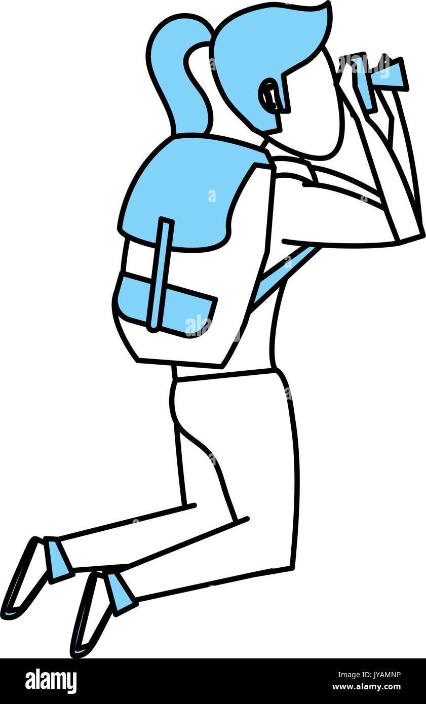 Female backpacker Stock Vector Images - Alamy