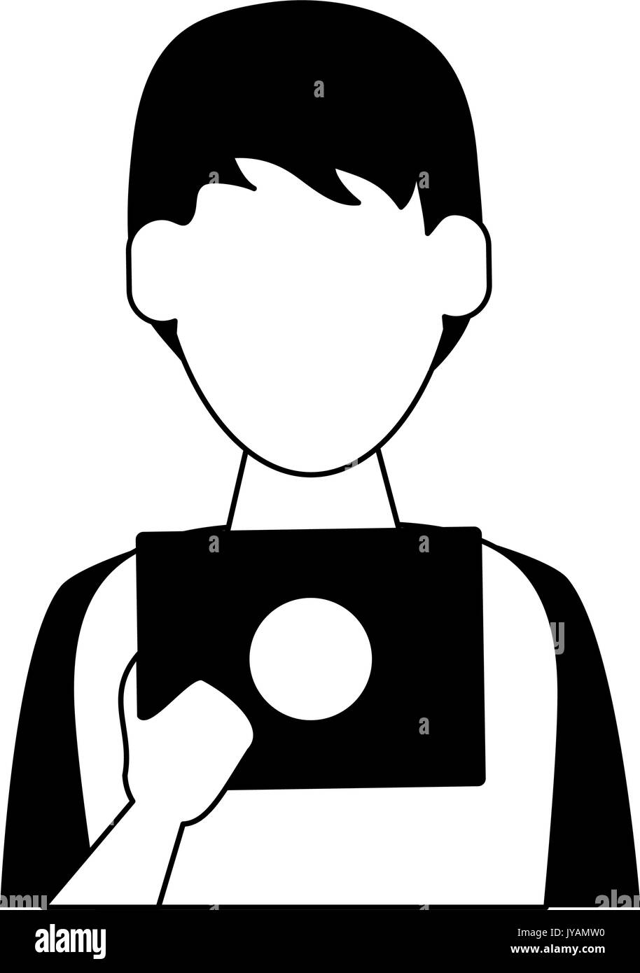 Avatar man cellphone icon Black and White Stock Photos & Images - Alamy
