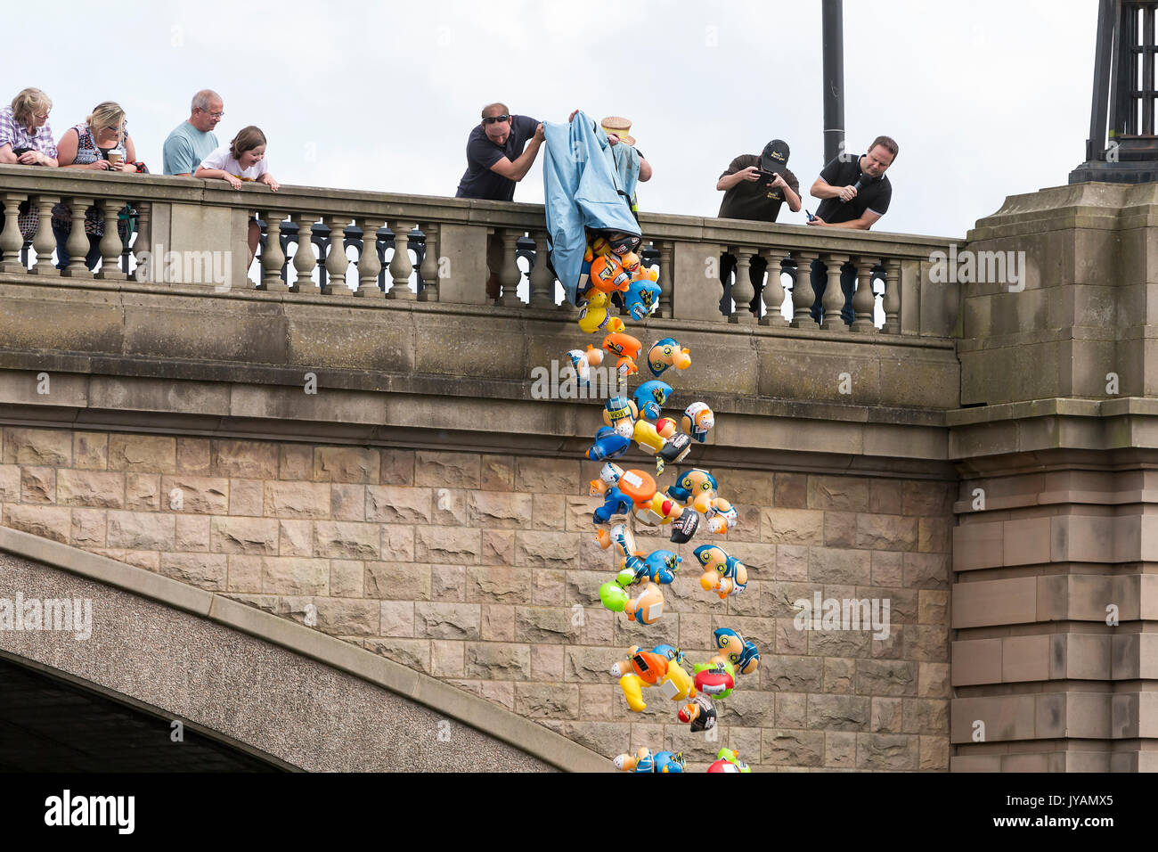 A bag of large multi-coloured plastic ducks is emptied from Kingsway ...