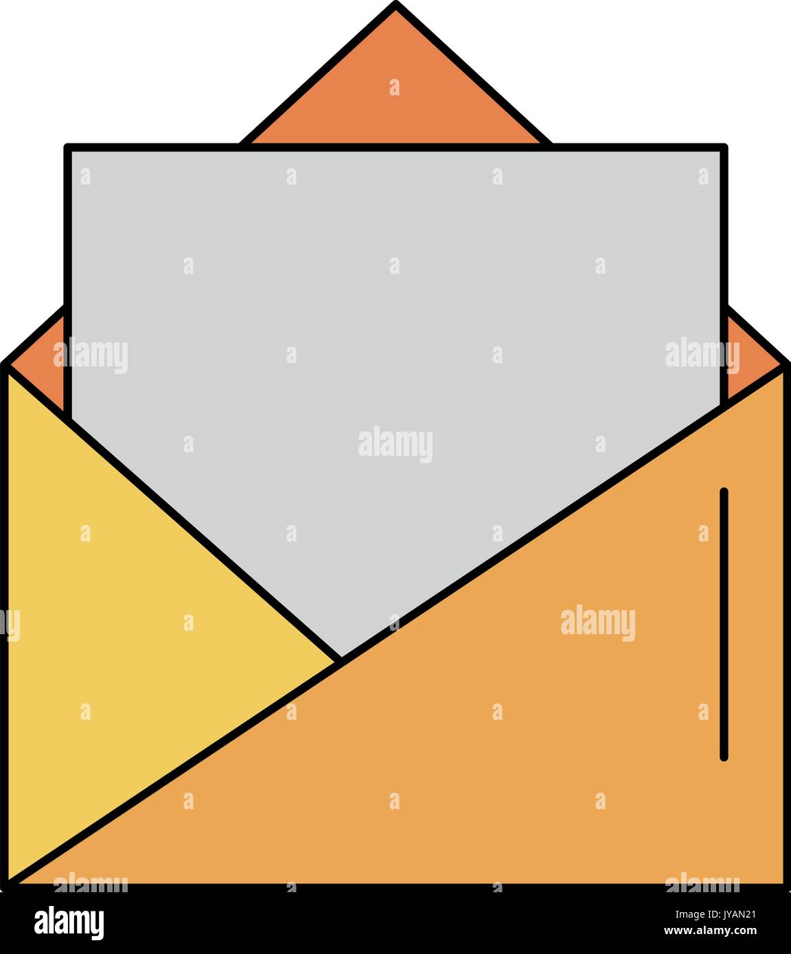 open message envelope with blank paper icon image Stock Vector Image ...