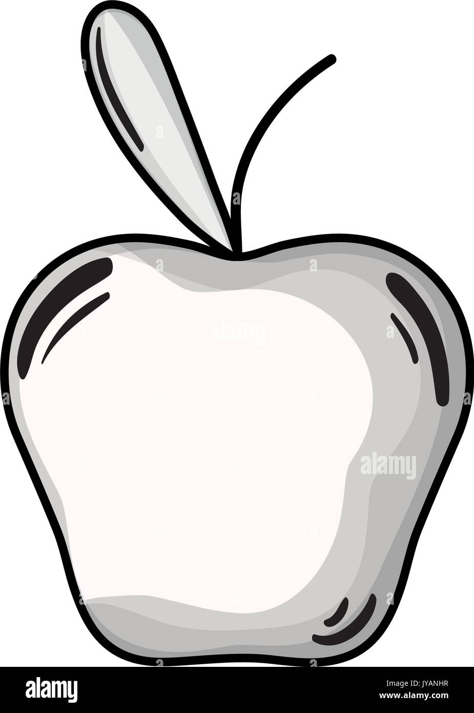 line delicious apple fruit with protein nutrition Stock Vector Image ...