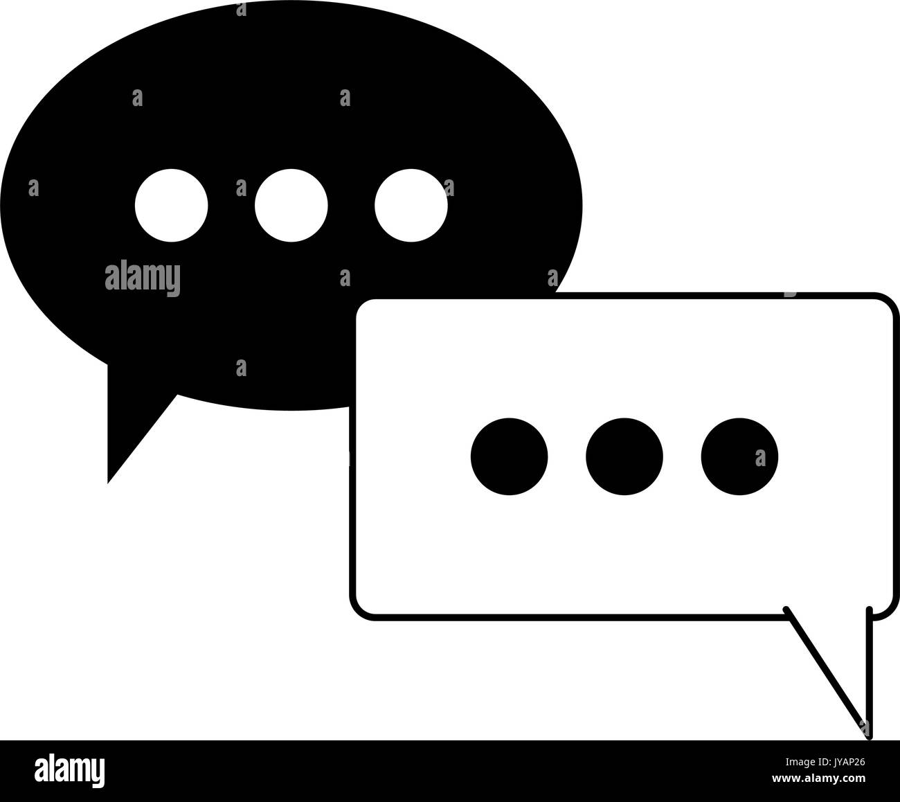 Conversation bubbles image Black and White Stock Photos & Images - Alamy