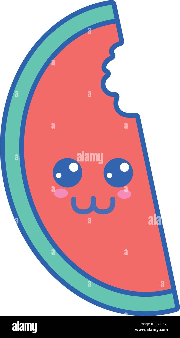 kawaii cute tender slice apple fruit Stock Vector Image & Art - Alamy