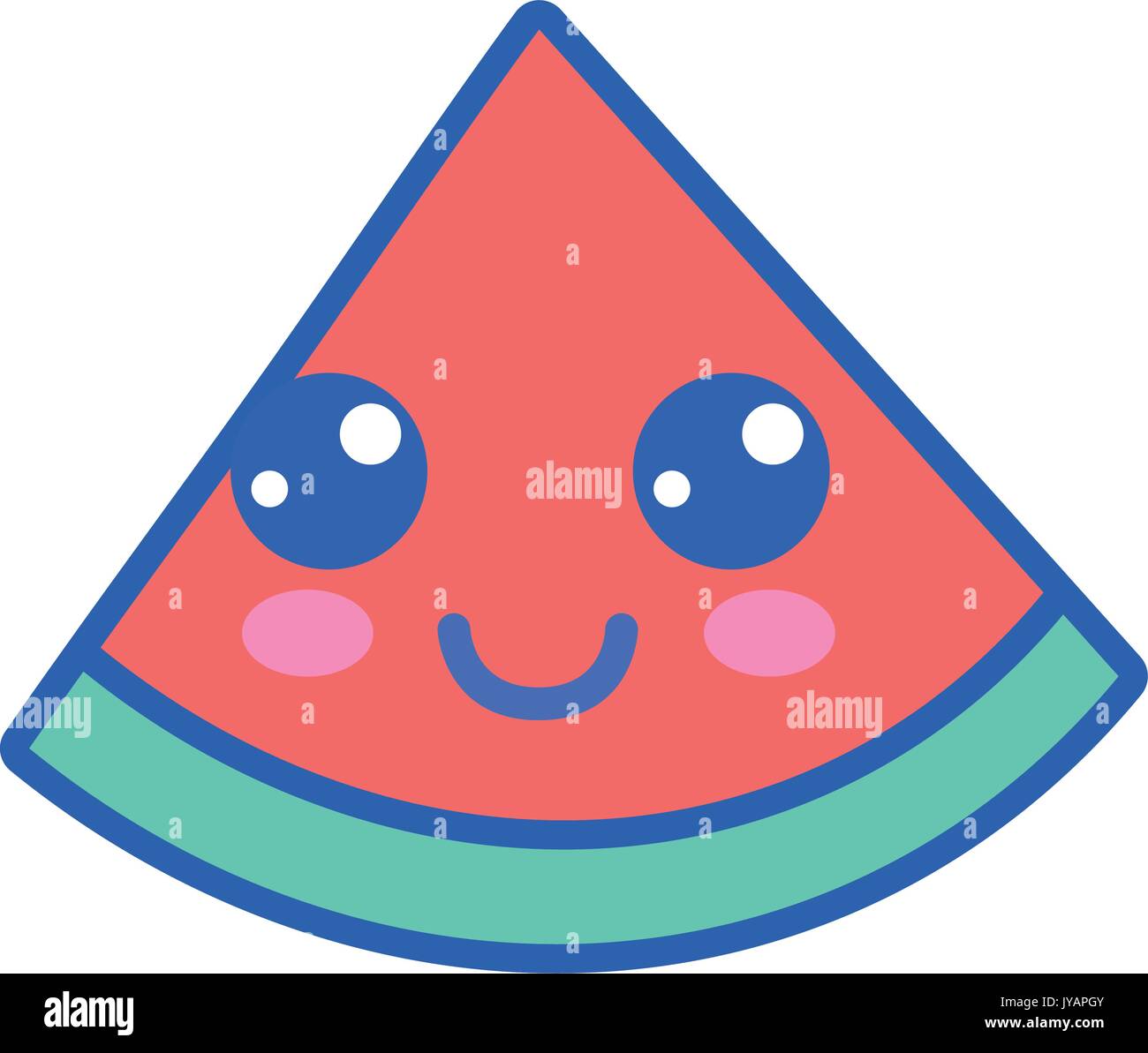 kawaii cute happy slice watermelon fruit Stock Vector Image & Art - Alamy