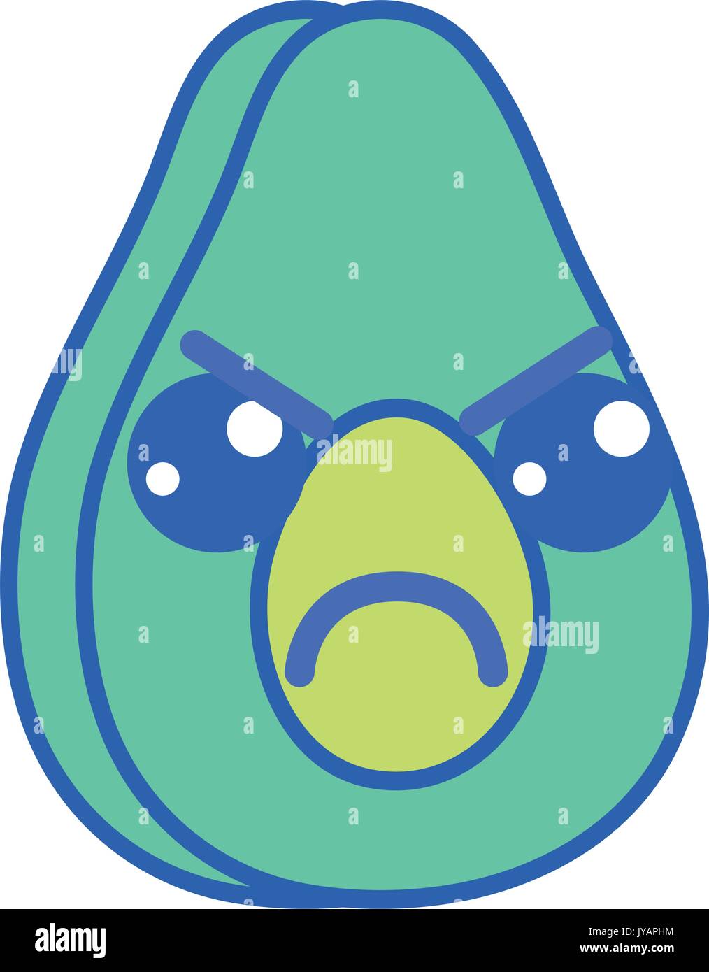 kawaii cute angry avocado fruit Stock Vector Image & Art - Alamy