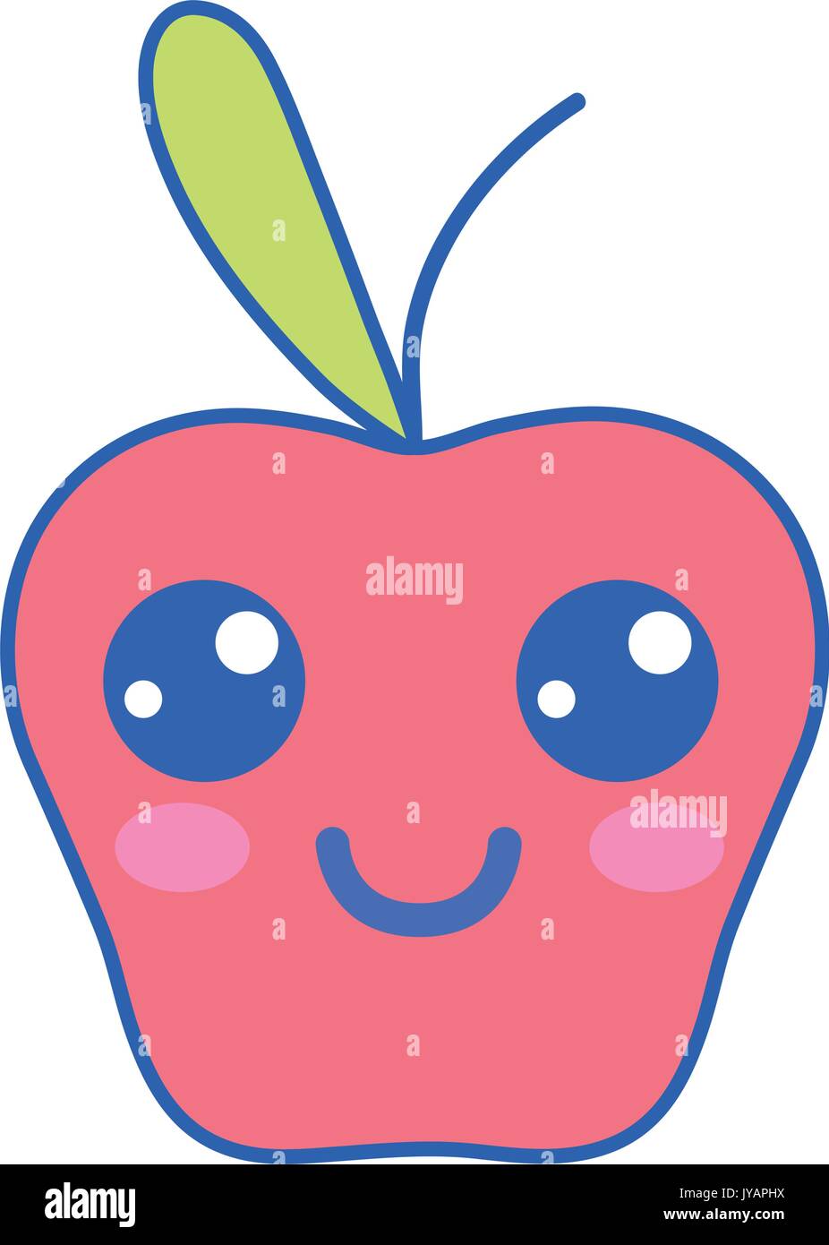 kawaii cute happy apple fruit Stock Vector Image & Art - Alamy