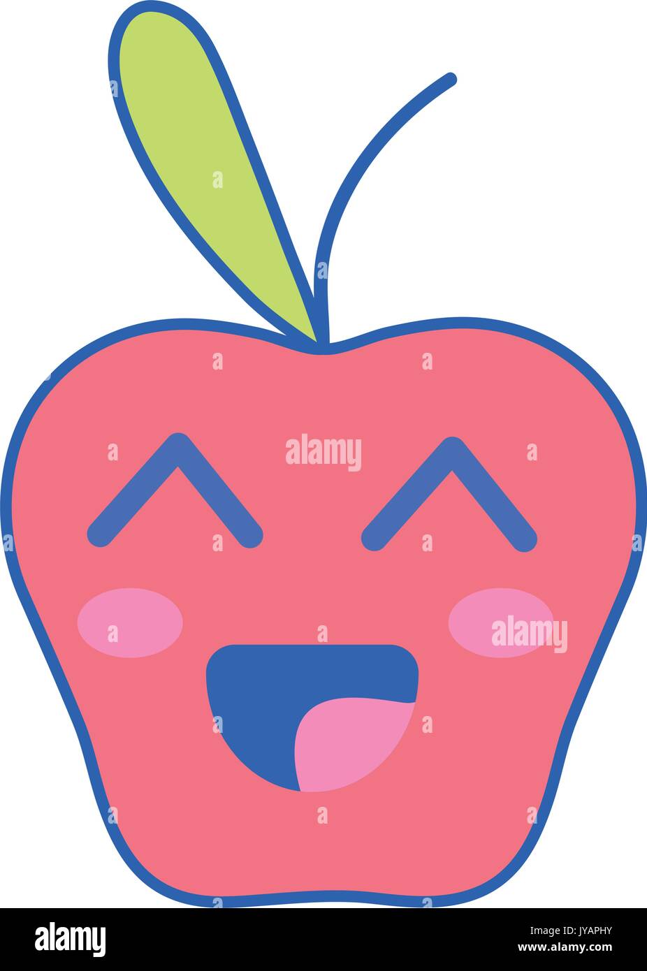 kawaii cute happy apple fruit Stock Vector Image & Art - Alamy