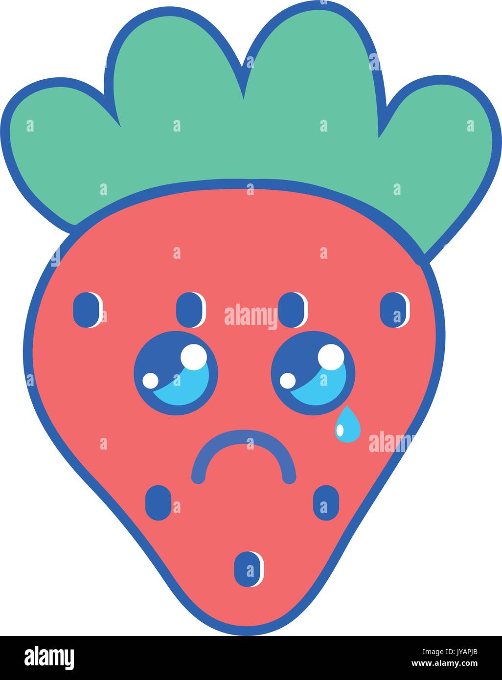 kawaii cute crying strawberry fruit Stock Vector Image & Art - Alamy