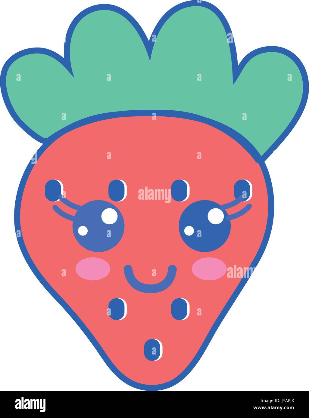 kawaii cute happy strawberry fruit Stock Vector Image & Art - Alamy