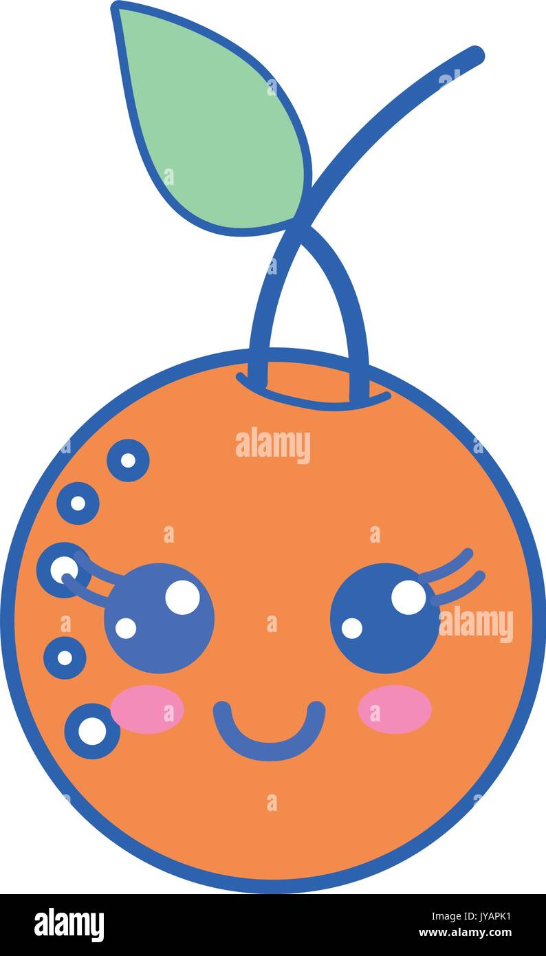 kawaii cute happy orange fruit Stock Vector Image & Art - Alamy