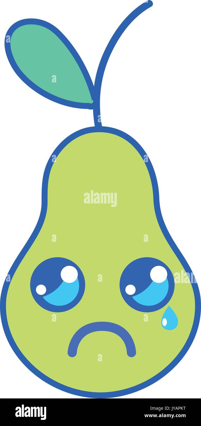 kawaii cute crying pear fruit Stock Vector Image & Art - Alamy